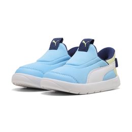 Sneaker Puma "Courtflex v3 SLIPTECH&trade; Sneakers Kinder", M&auml;dchen, Gr. 21, vibrant blau wei&szlig; apple spritz gr&uuml;n, Obermaterial: Synthetik, Textil. Futter: Textil. Innensohle: Textil. Laufsohle: Synthetik, Schuhe Sneaker