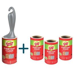 Scotch-Brite&trade; Sparset Fusselroller Everyday Clean, 30 Blatt + 3 Ersatzrollen, je 56 Blatt