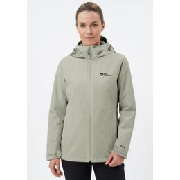 Outdoorjacke Jack Wolfskin "TRAILTIME 2L JKT W", Damen, Gr. L, gr&uuml;n (mint leaf), Obermaterial: 100% Polyester, Jacken Outdoorjacke, Wasserdicht, winddicht, atmungsaktiv, &Uuml;bergangsjacke