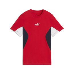 T-Shirt Puma "Essentials Block T-Shirt Jungen", Jungen, Gr. 128, for all time rot, Obermaterial: 100% Baumwolle. Rippe: 29% Polyester, 71% Baumwolle, regular fit, Rundhals, Shirts T-Shirt