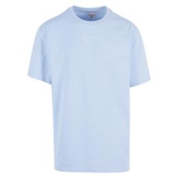 T-Shirt Karl Kani "Karl Kani Herren KM213-038-2 Small Signature Tee", Damen, Gr. L, lightblau, 100% Baumwolle, bedruckt, relaxed fit, Rundhals, Shirts T-Shirt