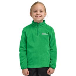 Stehkragenpullover Jack Wolfskin "TAUNUS HALFZIP K", Kinder, Gr. 116, gr&uuml;n (mystic gr&uuml;n), Fleece, Obermaterial: 100% Polyester, Pullover Stehkragenpullover, einfache Temperaturregulierung, w&auml;rmend, f&uuml;r Kinder