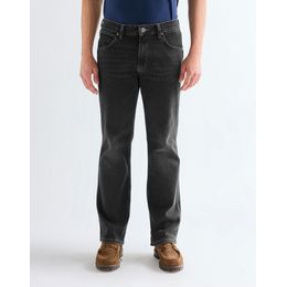 Wrangler Herren Bootcut-Jeans "Foundation"schwarz_out, Gr. 34, Denim/Jeans, Obermaterial: 99% Baumwolle, 1% Elasthan, Jeans, Bootcut fit