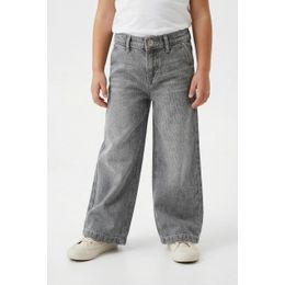 Weite Jeans KIDS Only "KOGCOMET WIDE LEG DNM MAT624 NOOS", M&auml;dchen, Gr. 134, N-Gr, blau (medium grau denim), Denim/Jeans, Obermaterial: 100% Baumwolle, unifarben, relaxed fit kn&ouml;chellang, Jeans