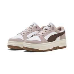 Sneaker Puma "Rebound Femme Low Sneakers Damen", Damen, Gr. 36, rose latte chocolate braun wei&szlig; beige, Obermaterial: Synthetik, Kuhleder, Textil. Futter: Textil. Innensohle: Textil, Keine Angabe. Laufsohle: Gummi, Schuhe Sneaker