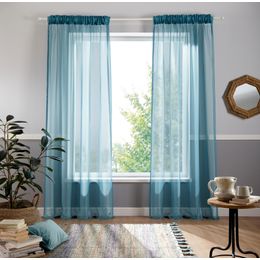 Gardine OTTO HOME "Ari" Gr. 3, blau (petrol), B:140cm H:225cm, Voile, Polyester, Gardinen, Gardine, Bestseller mit 4,5-Sterne-Bewertung