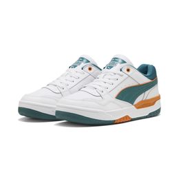 Sneaker Puma "Rebound Retro Sneakers Erwachsene", Damen, Gr. 36, wei&szlig; emerald ice vermillion gr&uuml;n orange, Obermaterial: Textil, Kuhleder, Synthetik. Futter: Textil. Innensohle: Textil, Keine Angabe. Laufsohle: Gummi, Schuhe Sneaker
