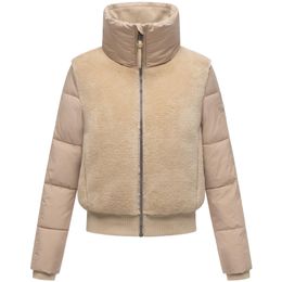 Pl&uuml;schjacke Navahoo "Teddyzone 14", Damen, Gr. L (40), beige, Obermaterial 1: 100% Polyester. Obermaterial 2: 100% Polyester. Innenfutter: 100% Polyester. Wattierung: 100% Polyester. &Auml;rmelfutter: 100% Polyester, weit h&uuml;ftlang, hoch geschlossener Ausschnitt, &Auml;rmel ohne &Auml;rmelschlitz Rippb&uuml;ndchen mit Windstopper, Jacken, Teddy-Fleece Jacke mit hohem Kragen