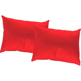 Dekokissen WIRTH "Umea" Gr. 1, rot (rot, unifarben), B:40cm L:40cm, Obermaterial: 100% Polyester, Dekokissen_Sitzkissen_Kissenh&uuml;llen