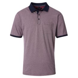 Poloshirt Casamoda "Casamoda Polo-Shirt gemustert", Herren, Gr. L, rot (bordeauxrot), 100% Baumwolle, Shirts