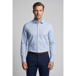 Langarmhemd DESOTO "Jerseyhemd Casual Kent", Herren, Gr. M, N-Gr, light blau oxford, Obermaterial: 100% Baumwolle, slim fit normal, Manschette, Hemden