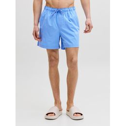Jack & Jones Badeshorts JACK & JONES "JPSTMAUI NORREBRO SWIM SHORTS", Herren, Gr. S, N-Gr, marina, Web, Polyester, unifarben, Badehosen Badeshorts