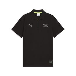 Poloshirt Puma "Puma x ASTON MARTIN ARAMCO F1 TEAM Jacquard Polo Herren", Herren, Gr. M, schwarz, Obermaterial: 29% Polyester, 71% Baumwolle. Kragen: 100% Baumwolle, clean, regular fit, Rundhals, Shirts