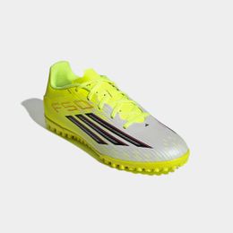 Fu&szlig;ballschuh adidas Performance "F50 CLUB TURF", Damen, Gr. 44,5, team solar gelb 2, core schwarz, lucid rot, Synthetik, Textil, Schuhe Fu&szlig;ballschuh, f&uuml;r kurzen Kunstrasen, Hart- und Aschenpl&auml;tze