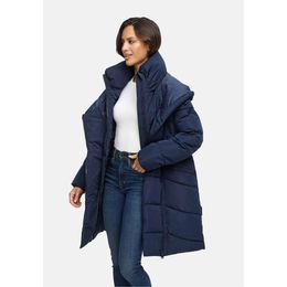Winterjacke Marikoo "Virenaa", Damen, Gr. L, blau (navy), Obermaterial: 100% Polyester; Futter: 95% Polyester, 5% Elasthan; Wattierung: 100% Polyester; &Auml;rmelfutter: 100% Polyester, Jacken Winterjacke, mit extra hohem Kragen und warmem Fleecefutter