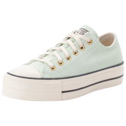 Sneaker Converse "CHUCK TAYLOR ALL STAR LIFT PLATFORM SUEDE", Damen, Gr. 37,5, beige (surplus mint, natural ivory), Leder, Schuhe Sneaker
