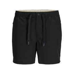 Jack & Jones Badeshorts JACK & JONES "JPSTMAUI NEO SWIM SHORTS", Herren, Gr. L, N-Gr, schwarz, Polyester, Badehosen Badeshorts
