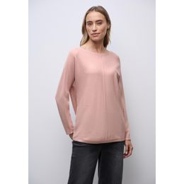 Rundhalspullover Street One, Damen, Gr. 34, faded rose meliert, Stoff, 30% Polyester, 29% Polyacryl, 21% Viskose, 20% Nylon, unifarben, normal normal, U-Boot-Ausschnitt, Rollsaum, Pullover Rundhalspullover, aus Feinstrick