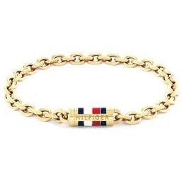 Armband Tommy Hilfiger "BRUCE CHAIN", gelbgoldfarben, blau, wei&szlig;, rot, Armb&auml;nder, Damen, 19cm, Edelstahl, Armband