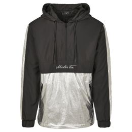 Allwetterjacke MisterTee "MisterTee Herren Reflective Mister Tee Windbreaker", Herren, Gr. S, schwarz-wei&szlig; (schwarz), 100% Baumwolle, normal, Rundhals, Jacken