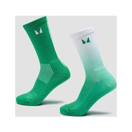 Myprotein MP Laufsocken (2er-Pack) &ndash; Ombr&eacute; Zesty Green/Light Lime gestreift - UK 9-11
