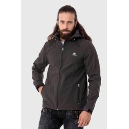 Cipo & Baxx Funktionsjacke CIPO & BAXX "CJ289", Herren, Gr. L, anthrazit, Stoff, 100% Polyester, unifarben, regular fit normal, Jacken Funktionsjacke, im unifarbenen Look