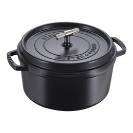 Staub La Cocotte Cocotte Buster+Punch 28 cm, rund, Schwarz, Gusseisen