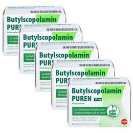 Butylscopolamin Puren 10 mg &uuml;berzogene Tab. 5x50 St