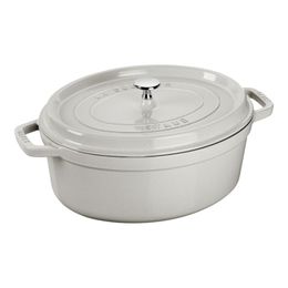 Staub La Cocotte Cocotte 37 cm, oval, Weisser Tr&uuml;ffel, Gusseisen