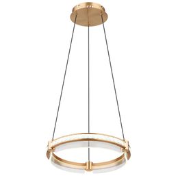 Globo LIGHTING H&auml;ngeleuchte "BLONDIE", goldfarben, 1, &Oslash; 40cm H: 120cm, 1 Stk., Leuchten, H&auml;ngeleuchte Gold, Kristalle/Acryl klar, dimmbar, LED 36W, H&auml;ngeleuchte