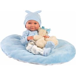 Babypuppe LLORENS "Nico mit Kissen, blau, 40cm", bunt, Puppen, Baby, Made in Europe