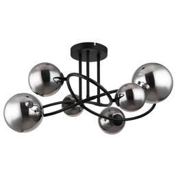 Globo LIGHTING LED Deckenleuchte "RIHA", schwarz (schwarz matt), 1 Stk., Leuchten, Deckenlampe, Glas, Design Leuchte, Wohnzimmer, LED Deckenleuchte