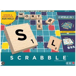 Spiel Mattel GAMES "Scrabble Original Holz &ldquo;2 in 1&rdquo;", bunt, Spiele, Kinder