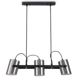 Paco Home Pendelleuchte "KARL", schwarz (schwarz, metall geb&uuml;rstet), 3, H: 20,7cm, Leuchten, mit kompatiblen Dimmer und Leuchtmittel, Pendelleuchte