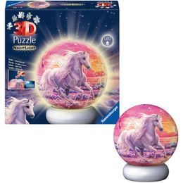 Puzzleball Ravensburger "Nachtlicht Pferde am Strand", bunt, Puzzles, KinderB:13cm H:15,9cm T:13cm, Kunststoff, Motiv, beleuchtet, B:13cm H:15,9cm T:13cm