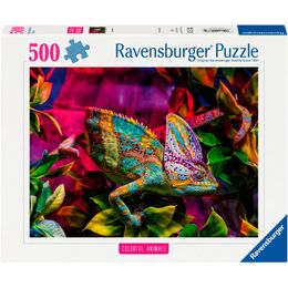 Puzzle Ravensburger "Colorful Animals, Chameleon", bunt, Puzzles, KinderB:49cm H:36cm, Pappe, Made in Germany, B:49cm H:36cm