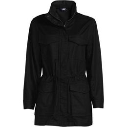LANDS' END Jacke mit Kapuze aus Baumwolle, Damen,  Schwarz, Lyocell (Viskose)/Baumwoll-Mischung, by Lands' End