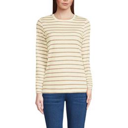 LANDS' END Supima-Shirt, Langarm, Damen,  Braun, Baumwolle, by Lands' End