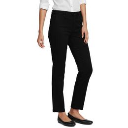 LANDS' END 7/8-Chinos mit geradem Bein Mid Waist, Damen,  Schwarz, by Lands' End