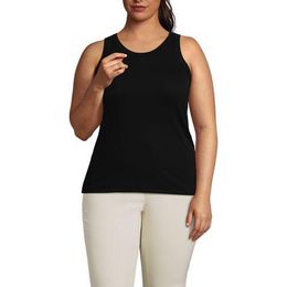 LANDS' END &Auml;rmelloses Rippshirt, Damen,  Schwarz, Elasthan/Polyester/Viskose, by Lands' End