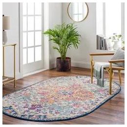 Teppich LIVABLISS "MUNICH", bunt, B:200cm H:11,5mm L:275cm, Baumwolle, Jute, Teppiche, Teppich, Orient-Optik, Vintage Design, Boho Stil, Kurzflor, Wohnzimmer