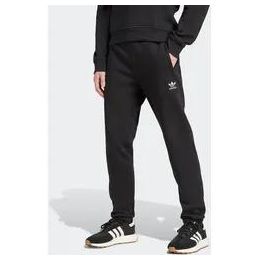 Sporthose Adidas ORIGINALS "TREFOIL ESSENTIALS", Herren, Gr. XL, N-Gr, schwarz (schwarz, normal, gr.), Obermaterial: 70% Baumwolle, 30% Polyester, Hosen Sporthose, schmale Passform, mit flauschiger Innenseite, mit Rippb&uuml;ndchen