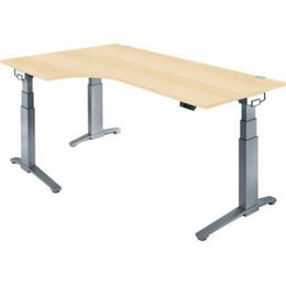 Sch&auml;fer Shop Sch&auml;fer Shop Genius Schreibtisch ERGOSTYLE S, 90&deg;, Ansatz links, elektrisch h&ouml;henverstellbar, C-Fu&szlig;, zweistufig, B 2000 x T 800 x H 645-1305 mm, inkl. Memory Master, wei&szlig;/anthrazit