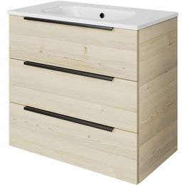 Badm&ouml;bel-Set SAPHIR "Mineralmarmor-Waschtisch mit Waschtischunterschrank", polar pinie, B:81cm H:74cm T:46cm, Holzwerkstoff, Kastenm&ouml;bel-Sets, Badm&ouml;bel-Set