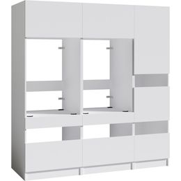 Mehrzweckschrank-Set BASIC BY BALCULINA "Washhome B/T/H 186x68x200 cm", wei&szlig;, B:186cm H:200cm T:68cm, FSC-zertifizierter Holzwerkstoff, Kastenm&ouml;bel-Sets, Breite 186cm, h&ouml;henverstellbare Metallf&uuml;&szlig;e