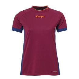 T-Shirt Kempa "Shirt PRIME TRIKOT WOMEN", Damen, Gr. M, rot (deep rot, deep blau), Obermaterial: 100% Polyester PES., Shirts T-Shirt