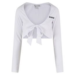 T-Shirt Karl Kani "Karl Kani Damen KW241-045-1 Karl Kani Chest Retro Knot Bolero", Damen, Gr. XL, wei&szlig;, 95% Baumwolle, 5% Elasthan, slim fit, Balconnet, Shirts T-Shirt