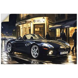 Wandbild Artland "BMW Z8 nachts in Paris", schwarz (farbe bild(er): farbig), B:30cm H:20cm, Bilder, als Alubild, Leinwandbild, Poster, Wandaufkleber in verschied. Gr&ouml;&szlig;en