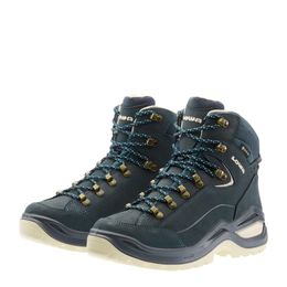 Wanderschuh Lowa "RENEGADE EVO GTX MID WS", Damen, Gr. 42, blau (schieferblau, dune), Leder, Schuhe Wanderschuh, wasserdicht, winddicht,atmungsaktiv dank GORE-TEX Membrane