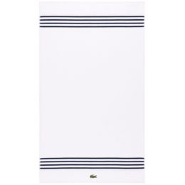 Badetuch Lacoste "LCOURTLI", marine, B:90cm L:150cm, Frottier, Baumwolle, Handt&uuml;cher, Badetuch, mit Label-Applikationen und gestreifter Bord&uuml;re